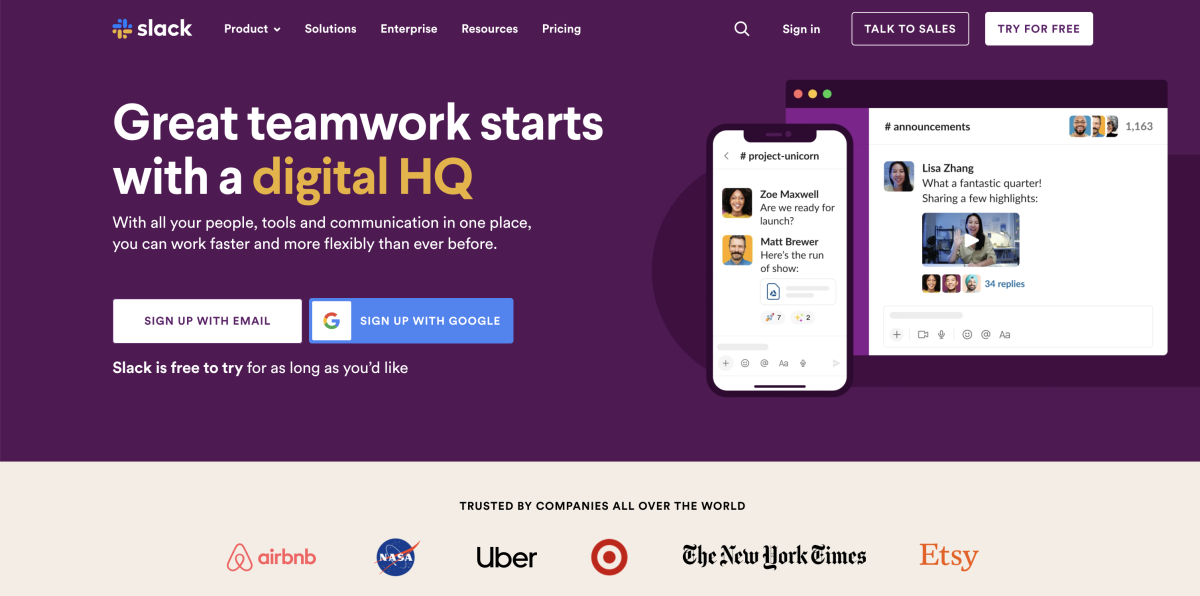 Examples Of Landing Pages For A SaaS Company 2023 | Consultus Digital