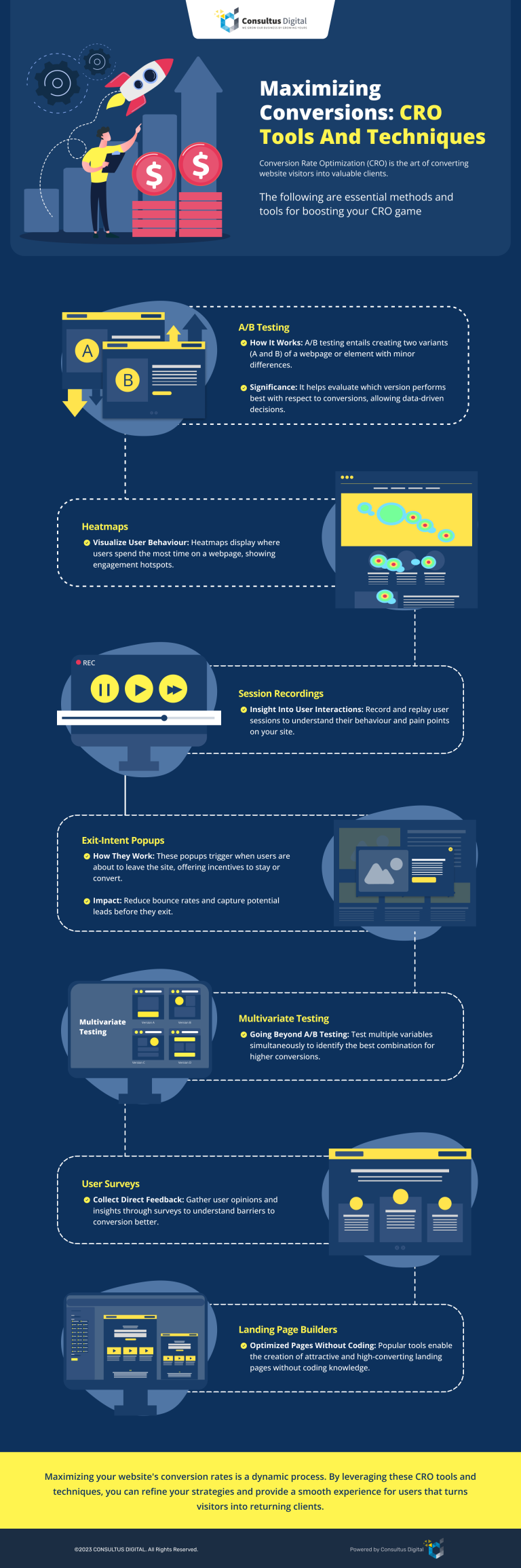CRO Tools & Techniques - Infographic | Consultus Digital